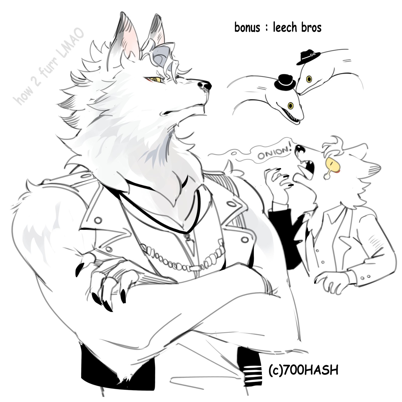 Safebooru - 1boy 700hash animal animal ears animalization artist name body fur claws closed ...