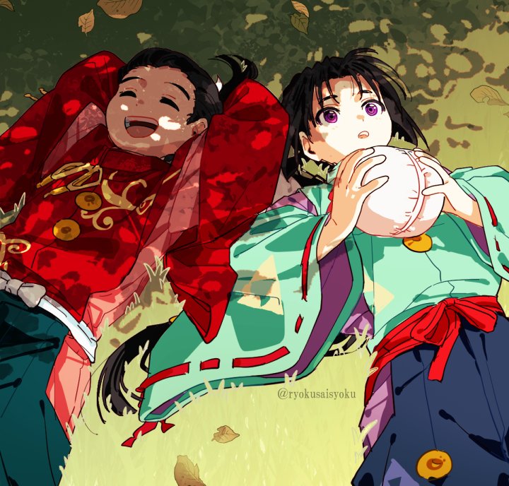 Safebooru - 2boys :d :o arms behind head ball brothers child closed ...