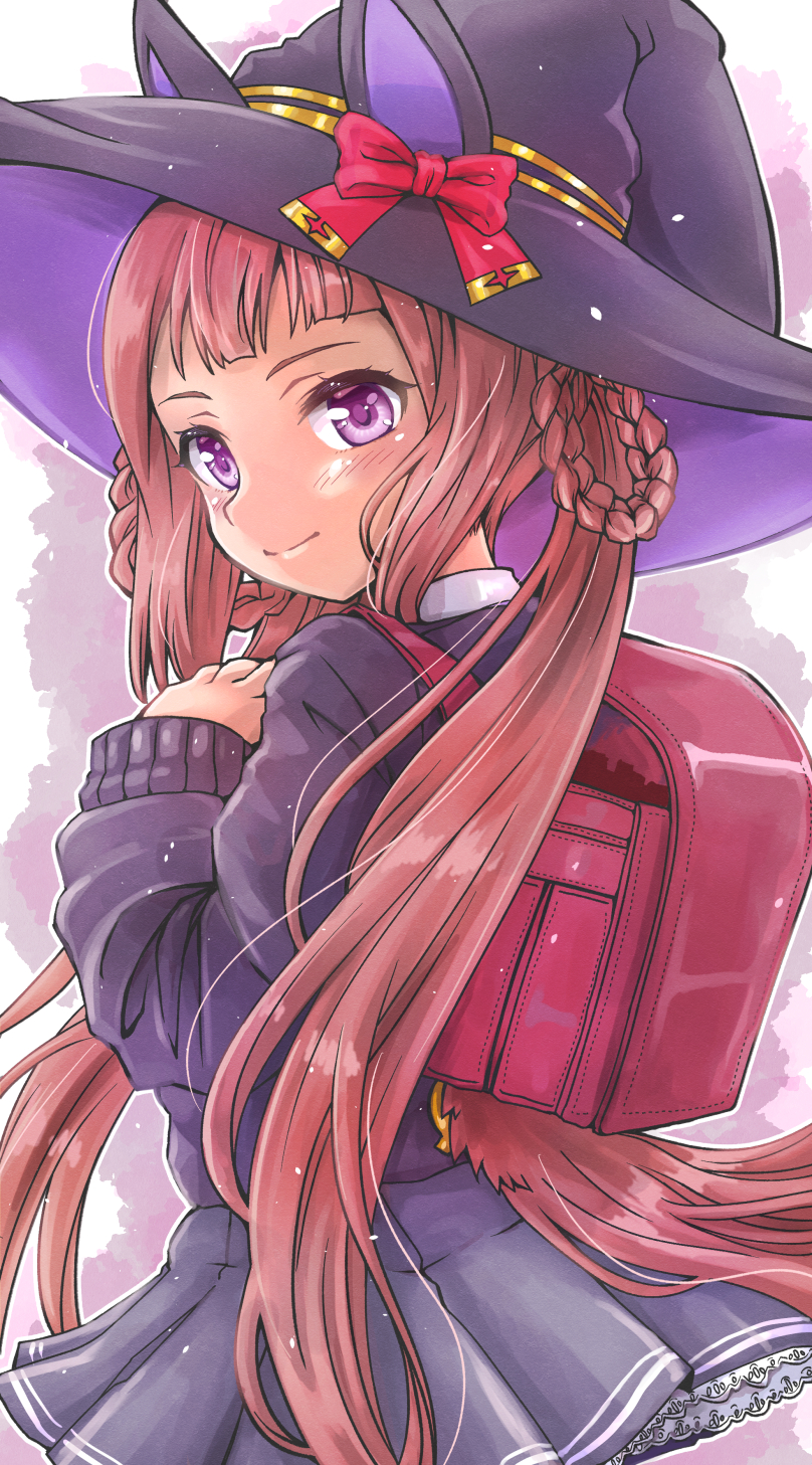 Safebooru - 1girl aged down animal ears backpack bag brown hair commentary request ear covers ...