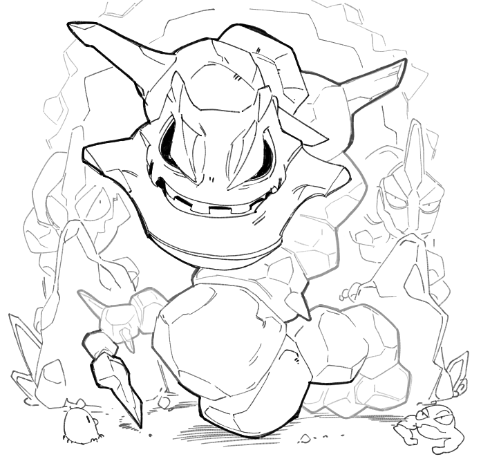 Safebooru - black sclera colored sclera diglett full body geodude ...