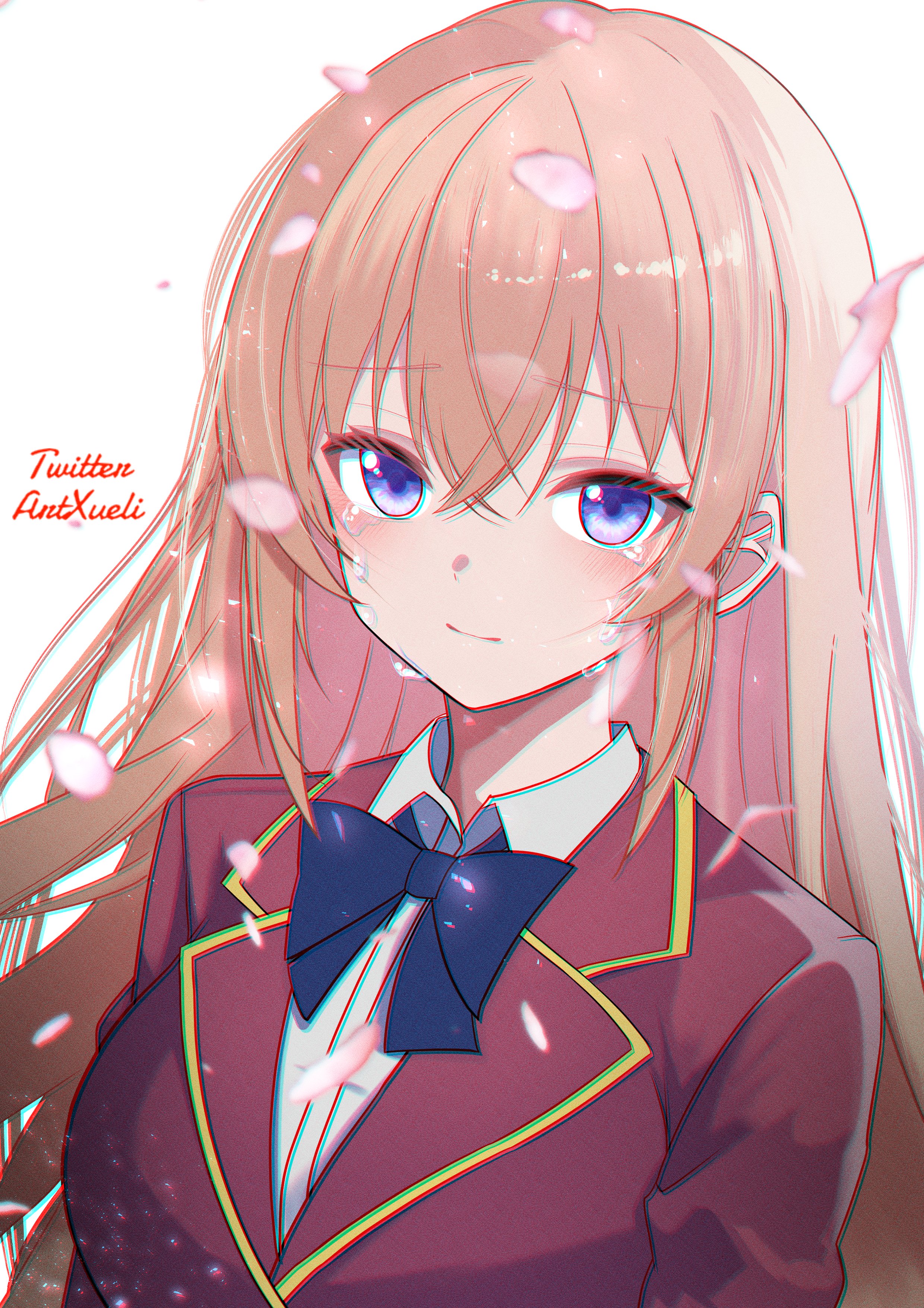 Safebooru - absurdres advanced nurturing high school uniform artist name blazer blue bow bow ...