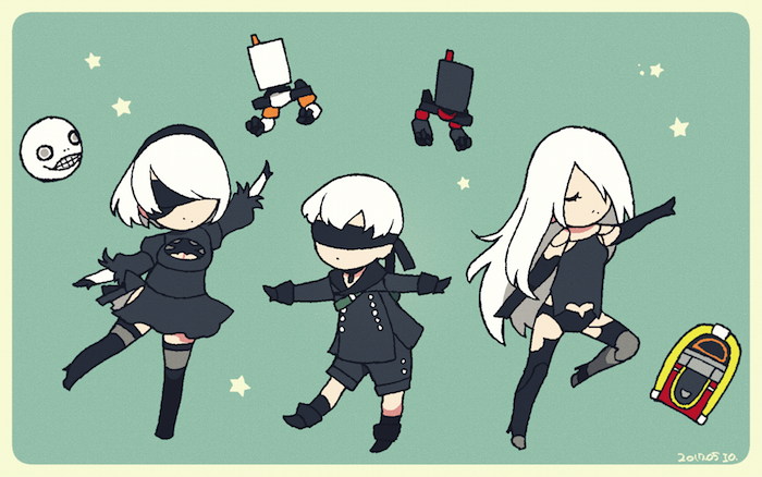 Safebooru - 1boy 2b (nier:automata) 2girls 9s (nier:automata) a2 (nier ...