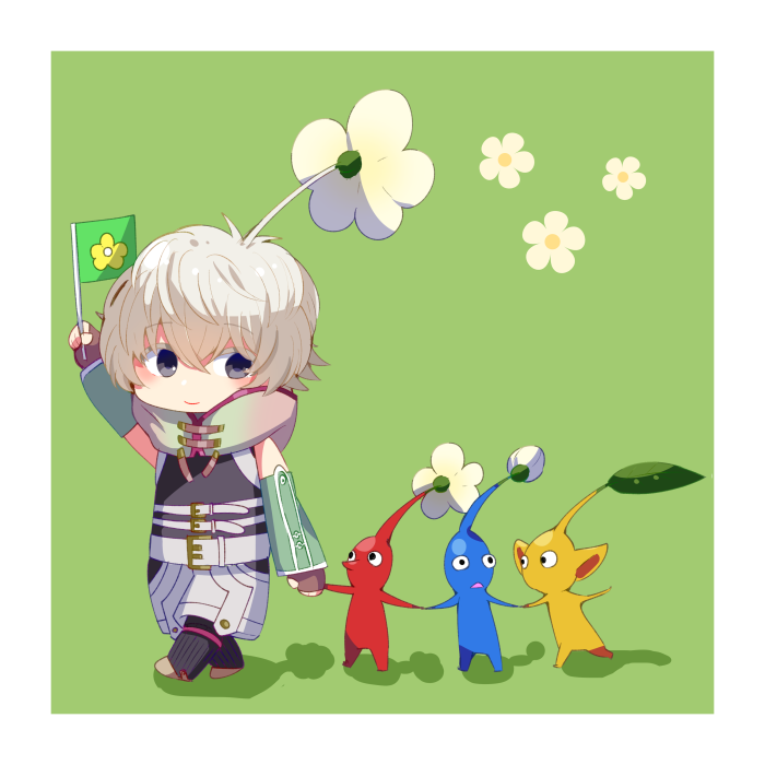 Safebooru - 1boy blue pikmin chibi crossover detached sleeves ...