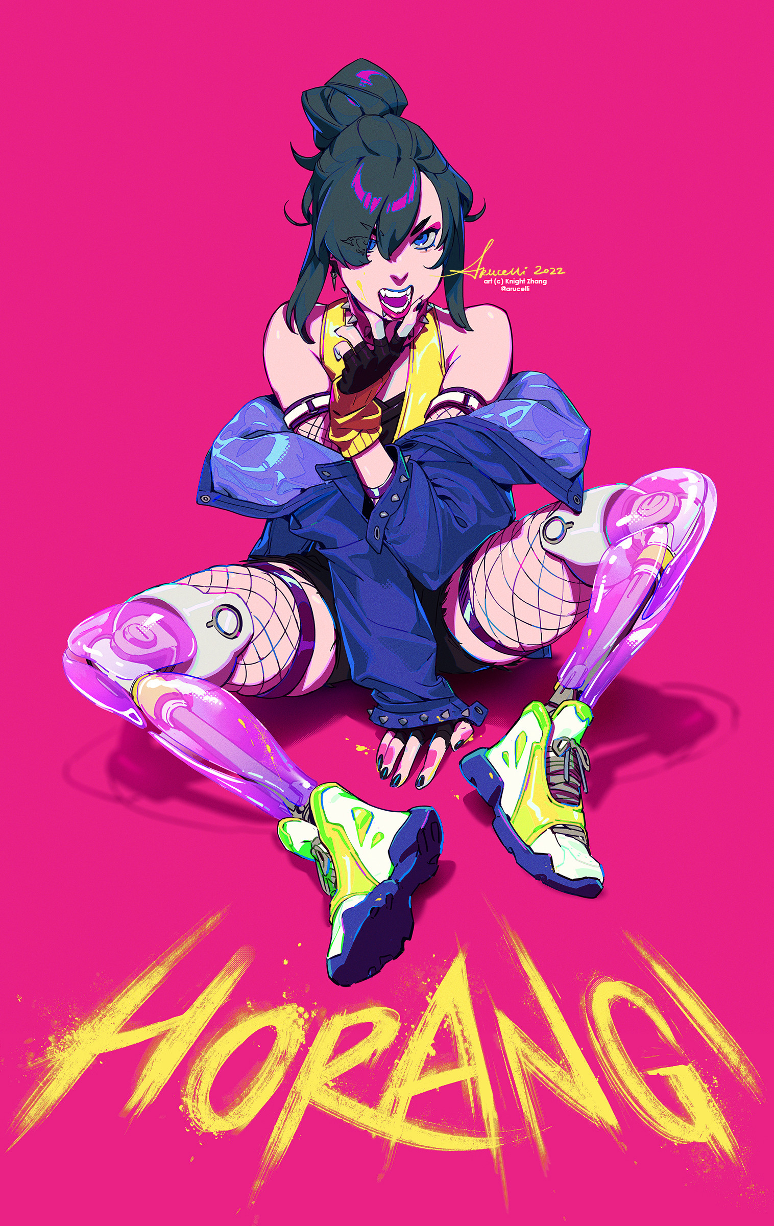 Safebooru - 1girl 2022 absurdres arm warmers arucelli between legs ...