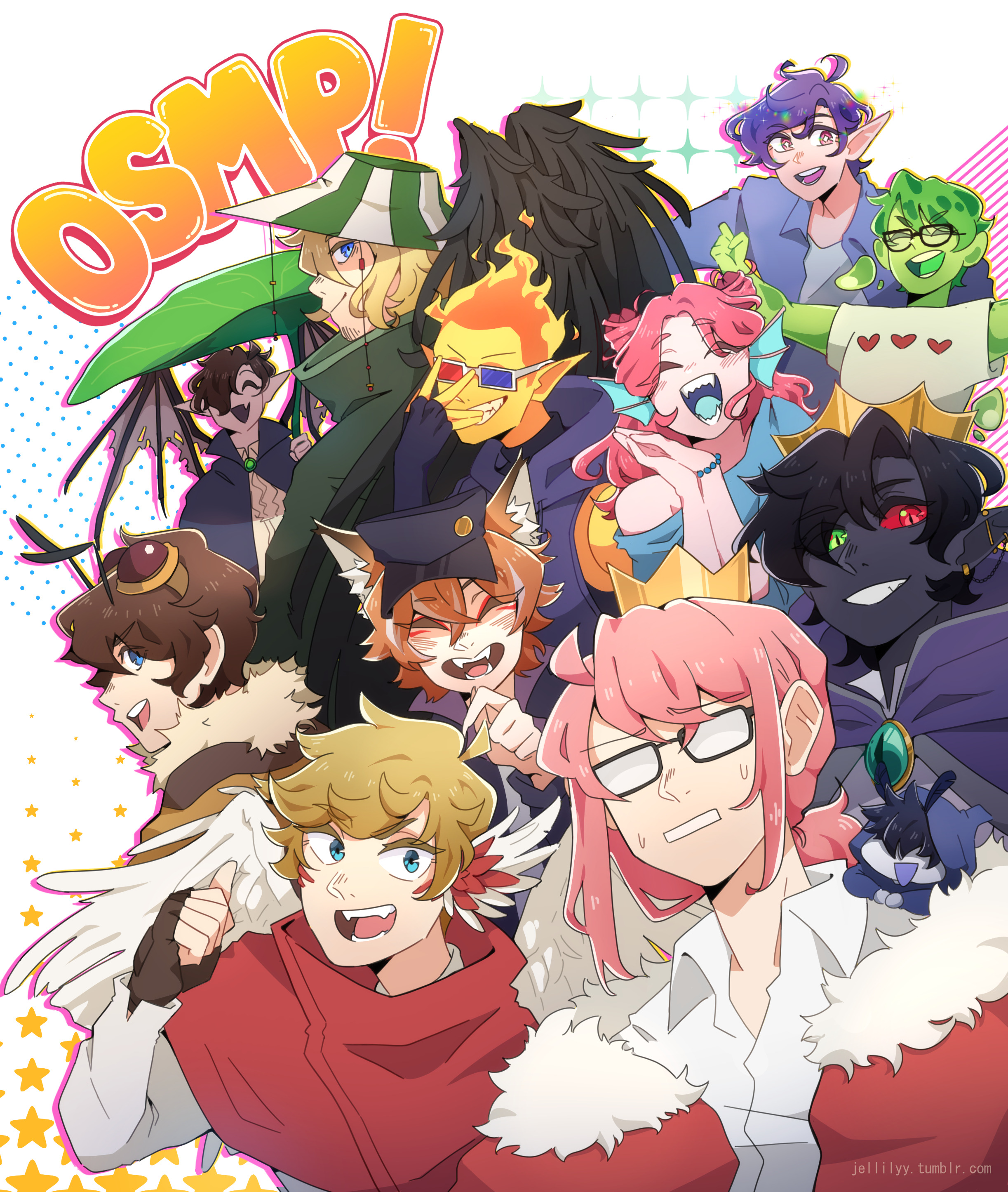 Safebooru - 1girl 3d glasses 6+boys absurdres ahoge androgynous animal ears animification ...