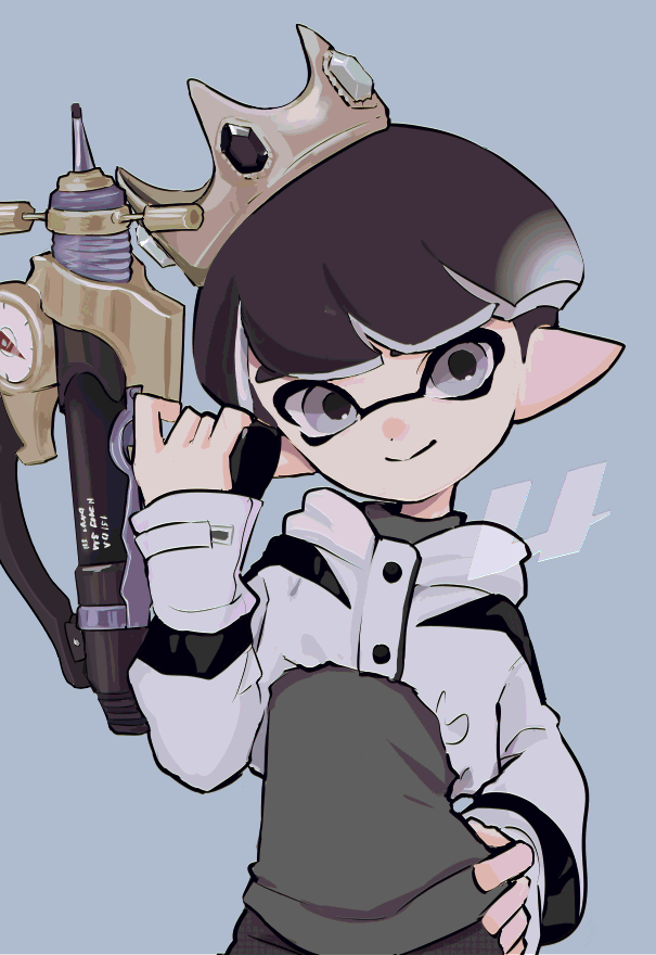 Safebooru - 1boy black hair closed mouth commentary crown grey ...