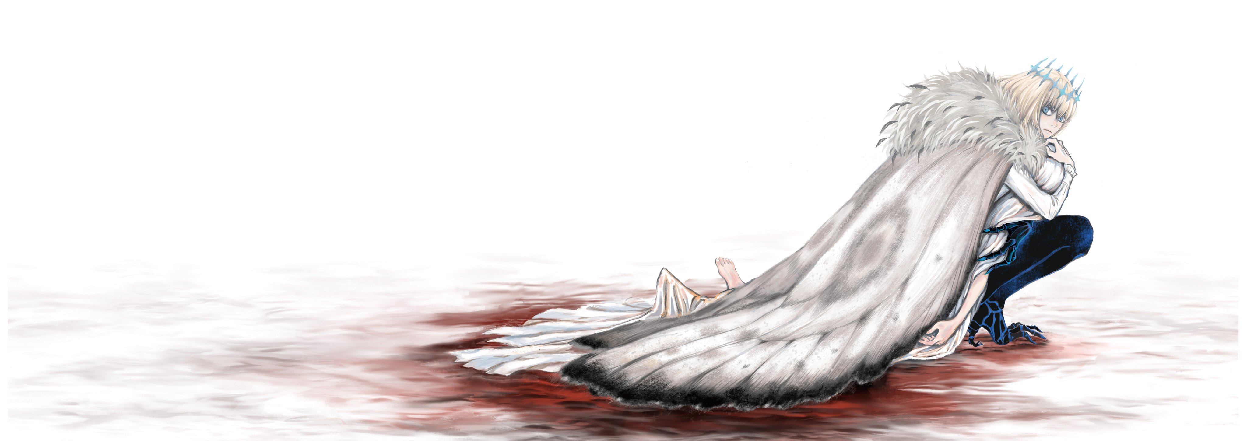 Safebooru - 1boy 1other absurdres blood blue eyes bug cape character ...