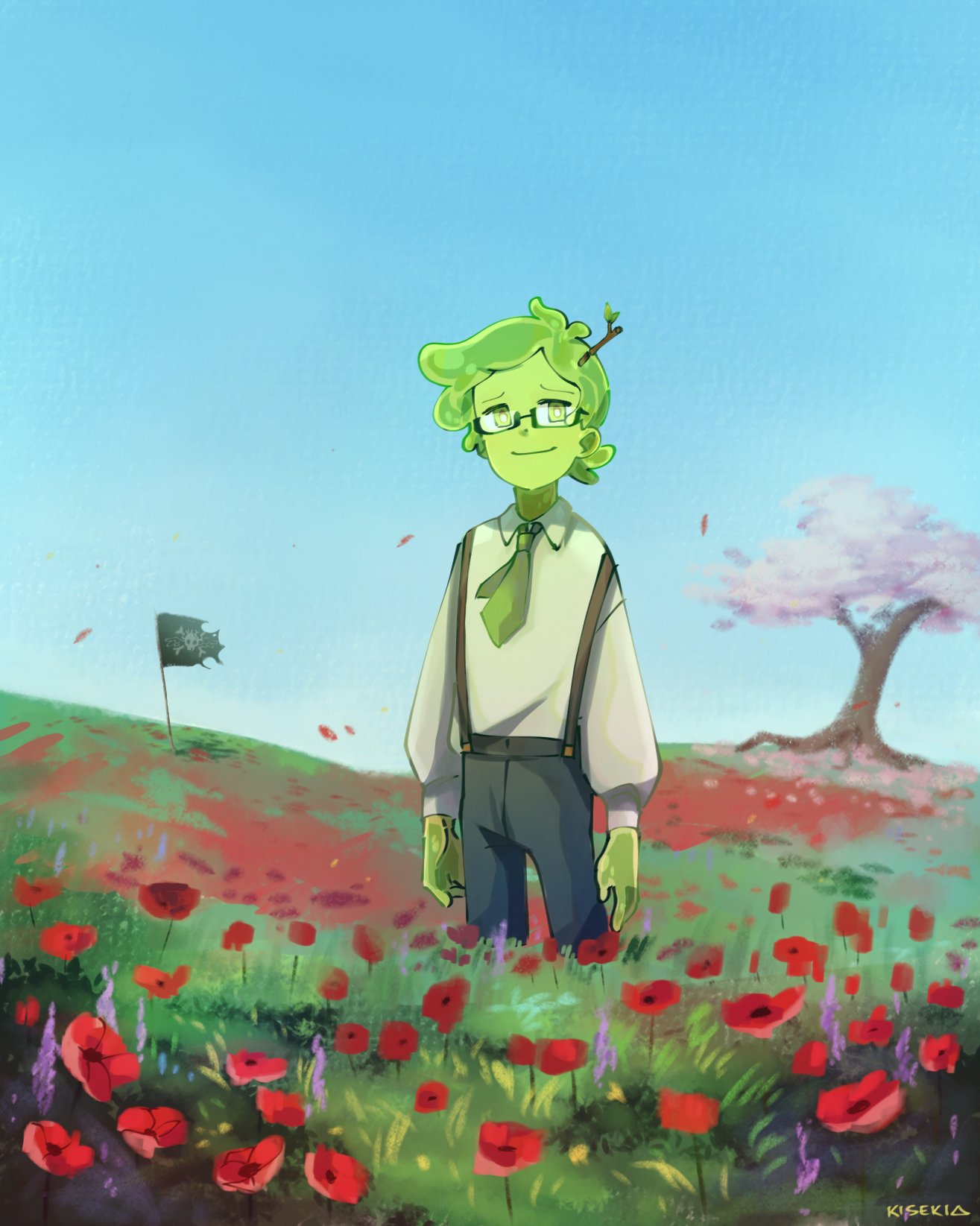 Safebooru - 1boy cherry blossoms cherry tree dream smp flag flower ...