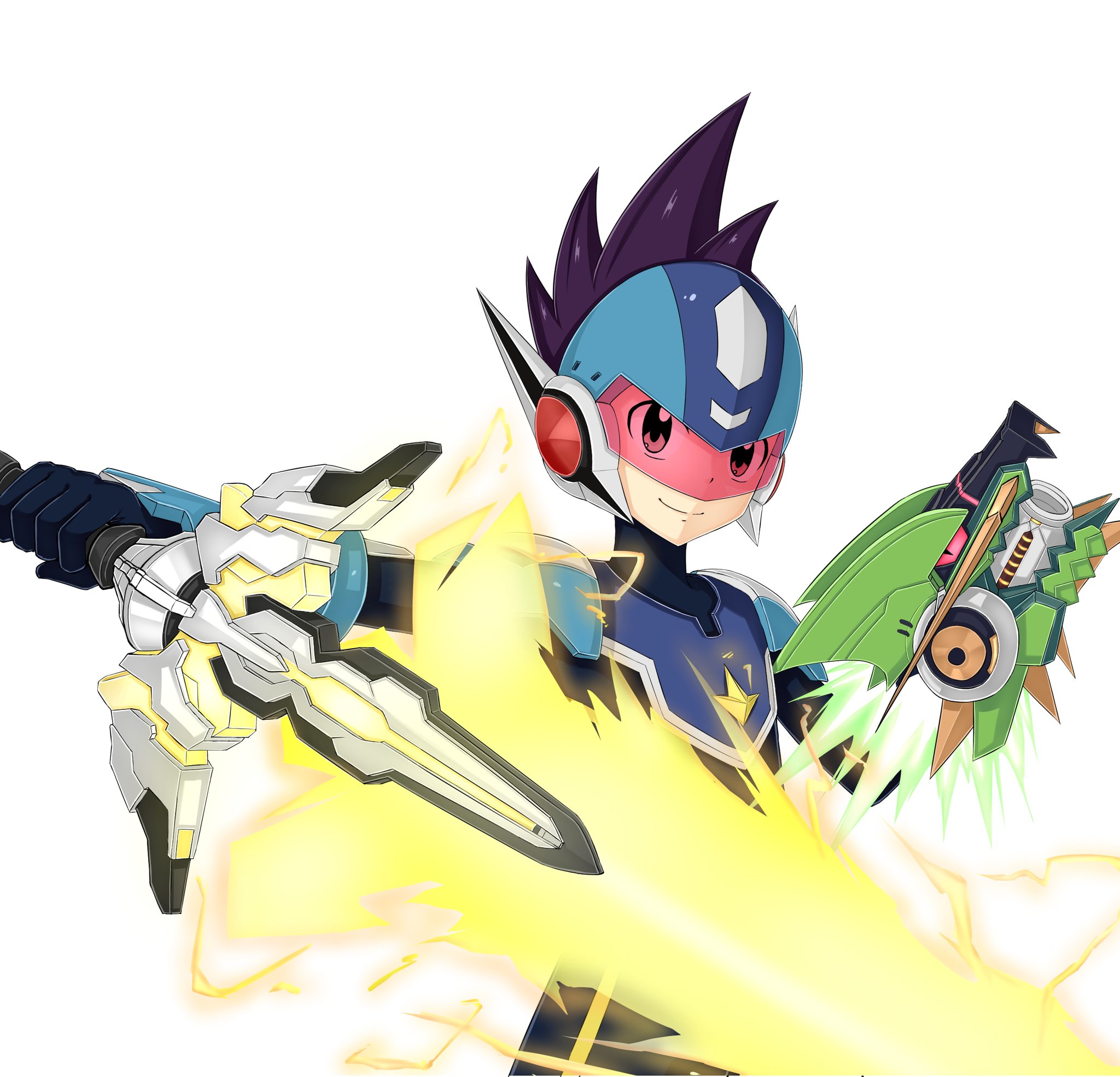 Safebooru - abyss arts arm cannon assault visor black bodysuit blue ...