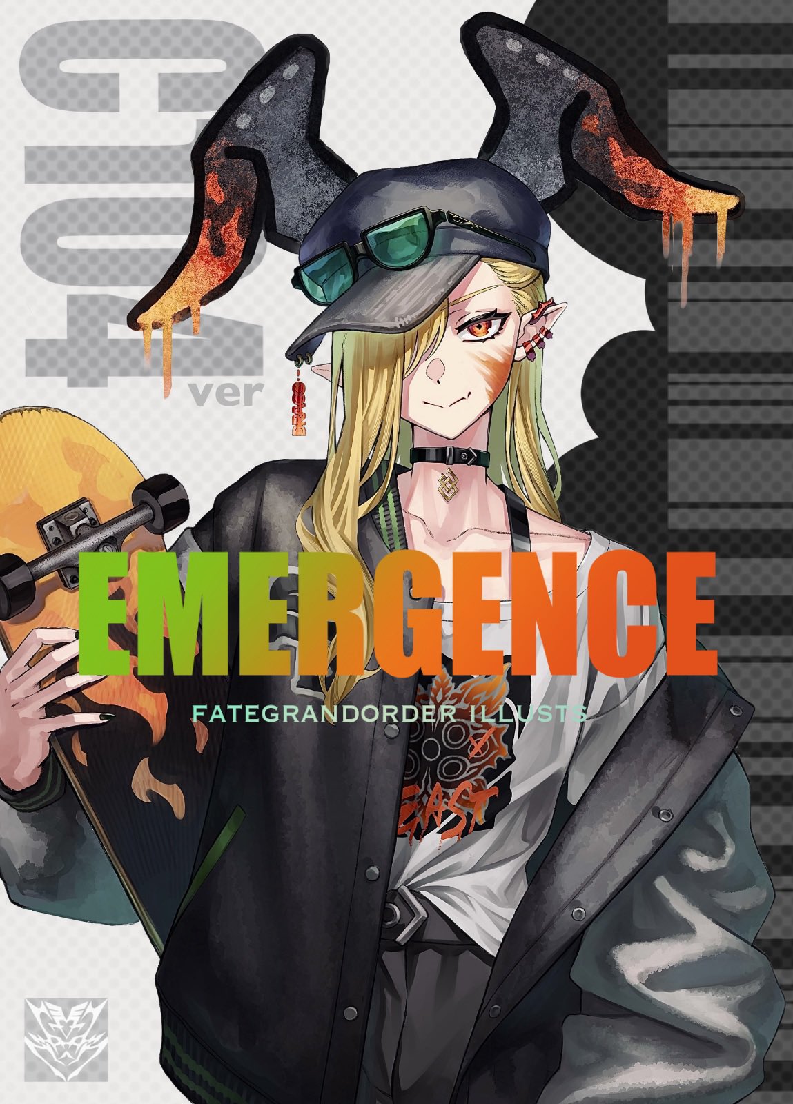 Safebooru - 1girl black choker black jacket black nails blonde hair ...