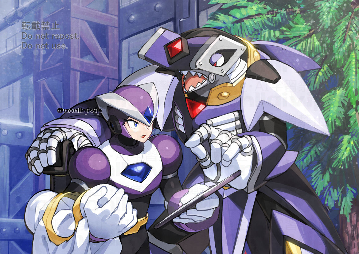 Safebooru - 2boys android armor chest jewel coat forehead jewel gate ...