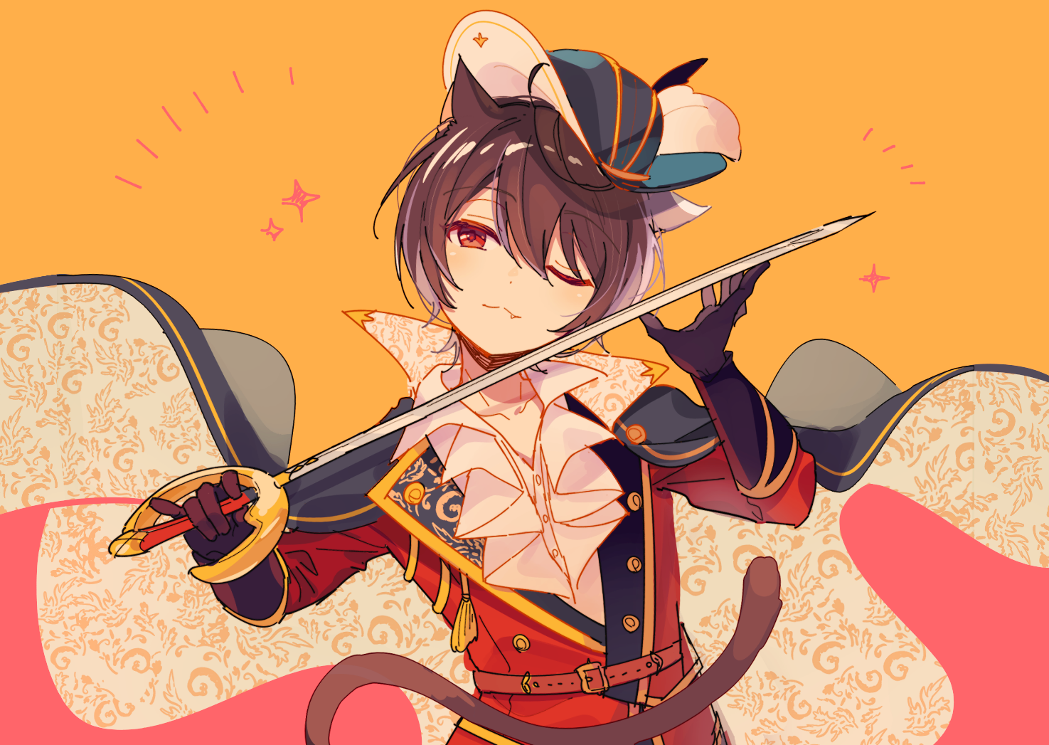 Safebooru - 1boy 4 (nakajima4423) ;3 animal ears belt bishounen black ...