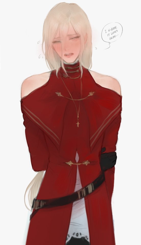 Safebooru Arms Behind Back Bare Shoulders Blonde Hair Blush Closed 5468