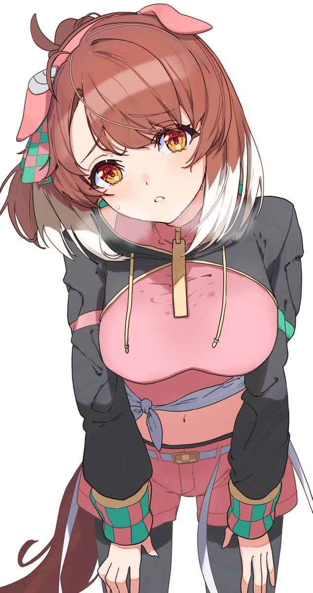 Safebooru - 1girl animal ears asobi nin belt breasts brown eyes brown hair commentary request ...