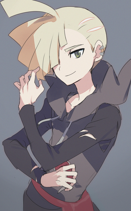 Safebooru - 1boy ahoge black shirt blonde hair closed mouth commentary request ear piercing ...