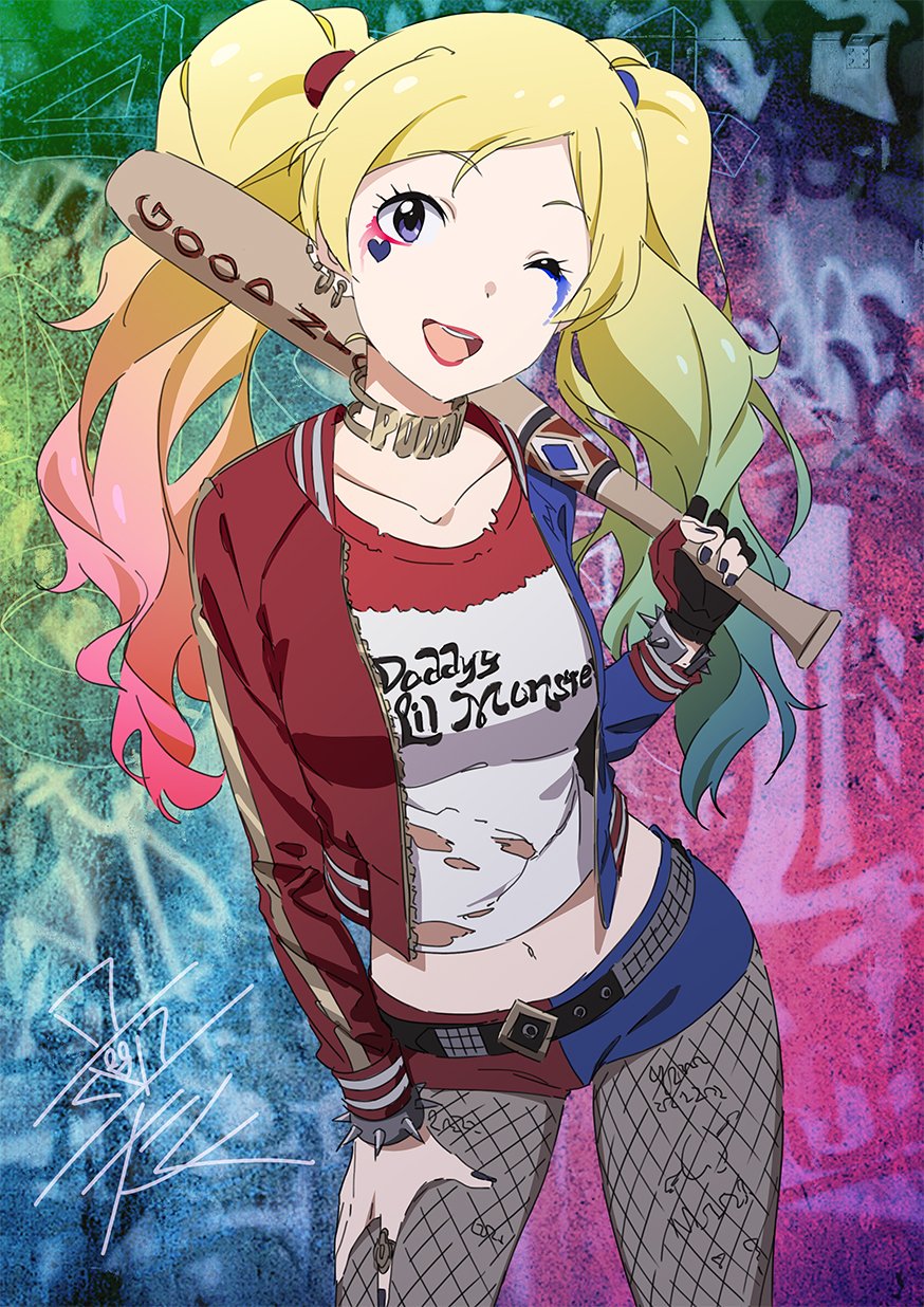 Safebooru 1girl Baseball Bat Black Nails Blonde Hair Breasts Choker 5770