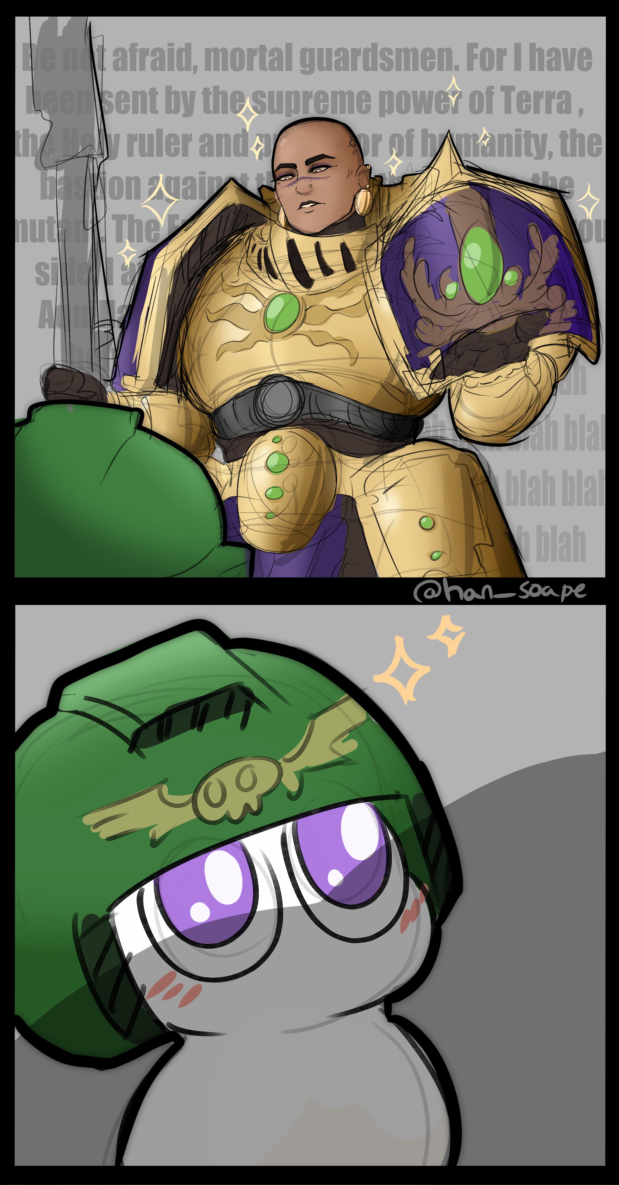 Safebooru - 1boy 1girl absurdres adeptus custodes armor astra militarum ...