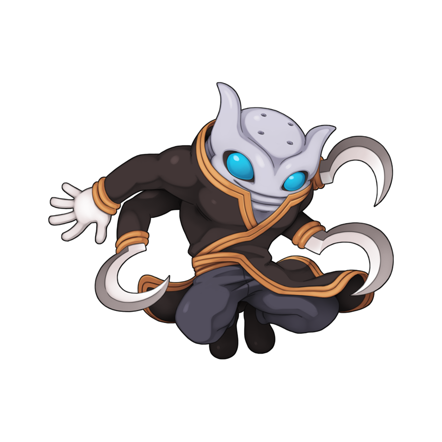 Safebooru - 1boy black coat black footwear black sclera blue eyes chibi ...