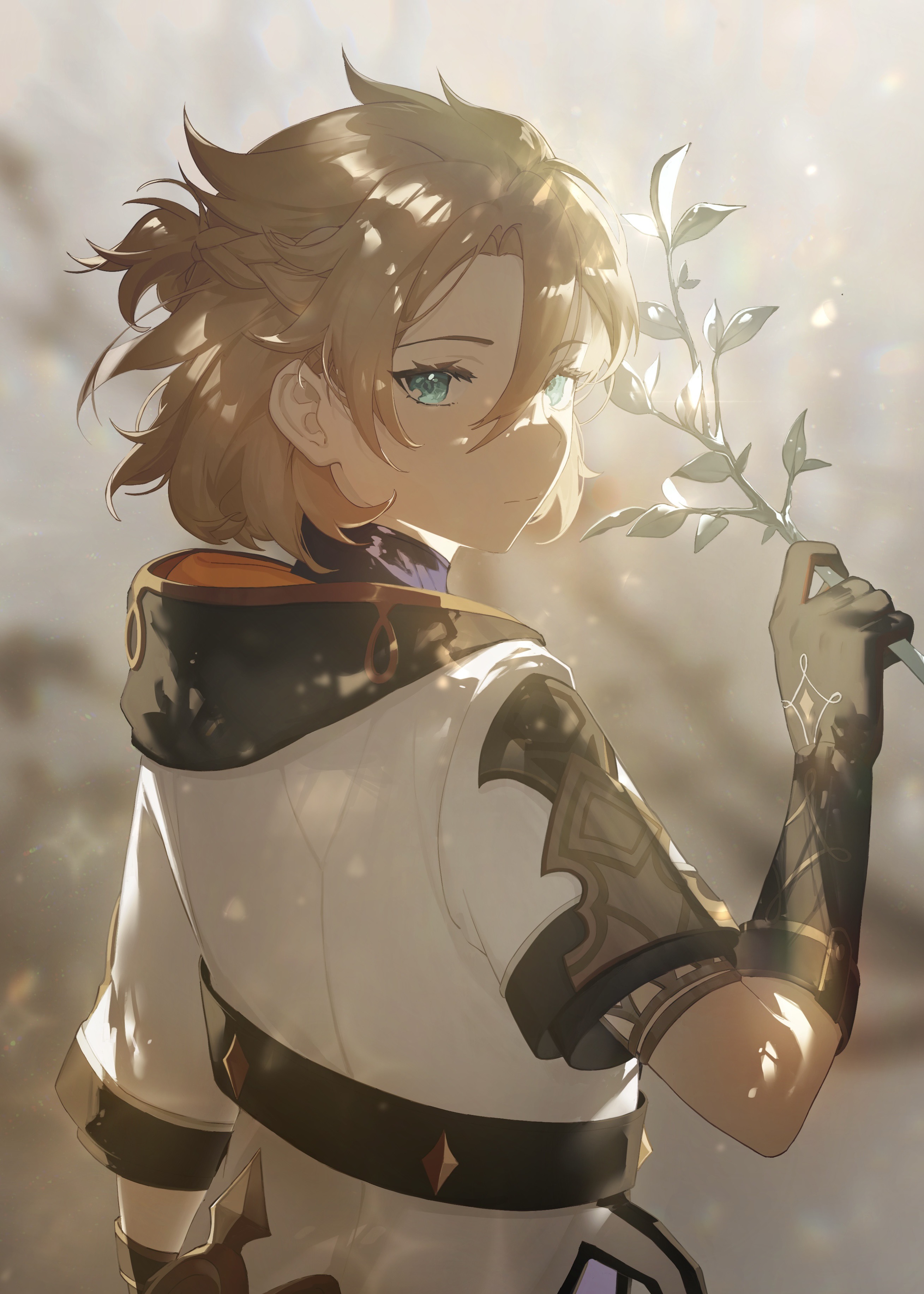 Safebooru - 1boy absurdres albedo (genshin impact) belt black gloves blonde hair blue eyes ...