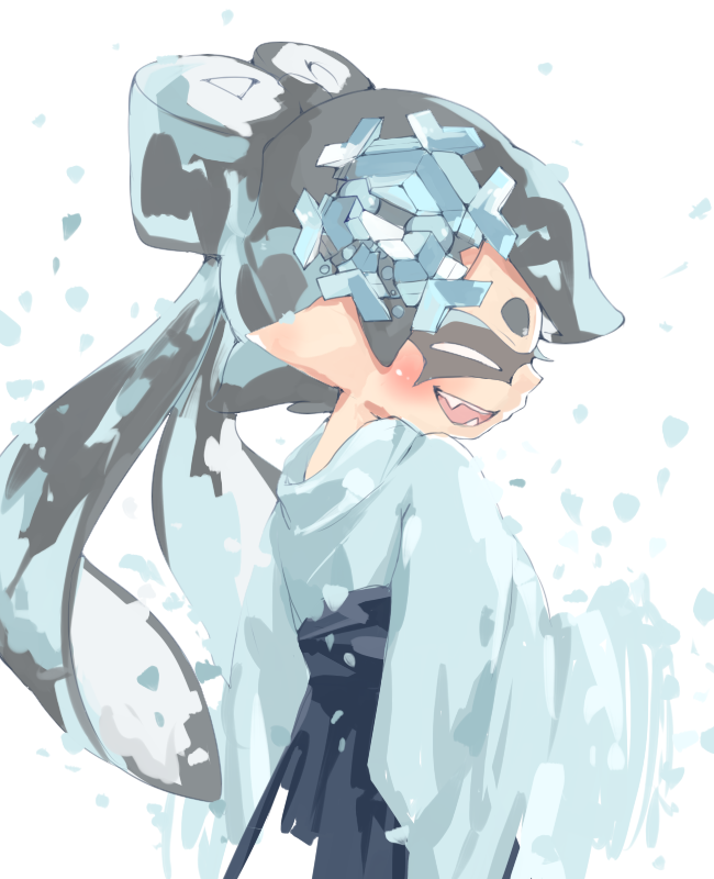Safebooru - 1girl ^ ^ alternate costume black hair blue hakama blue ...