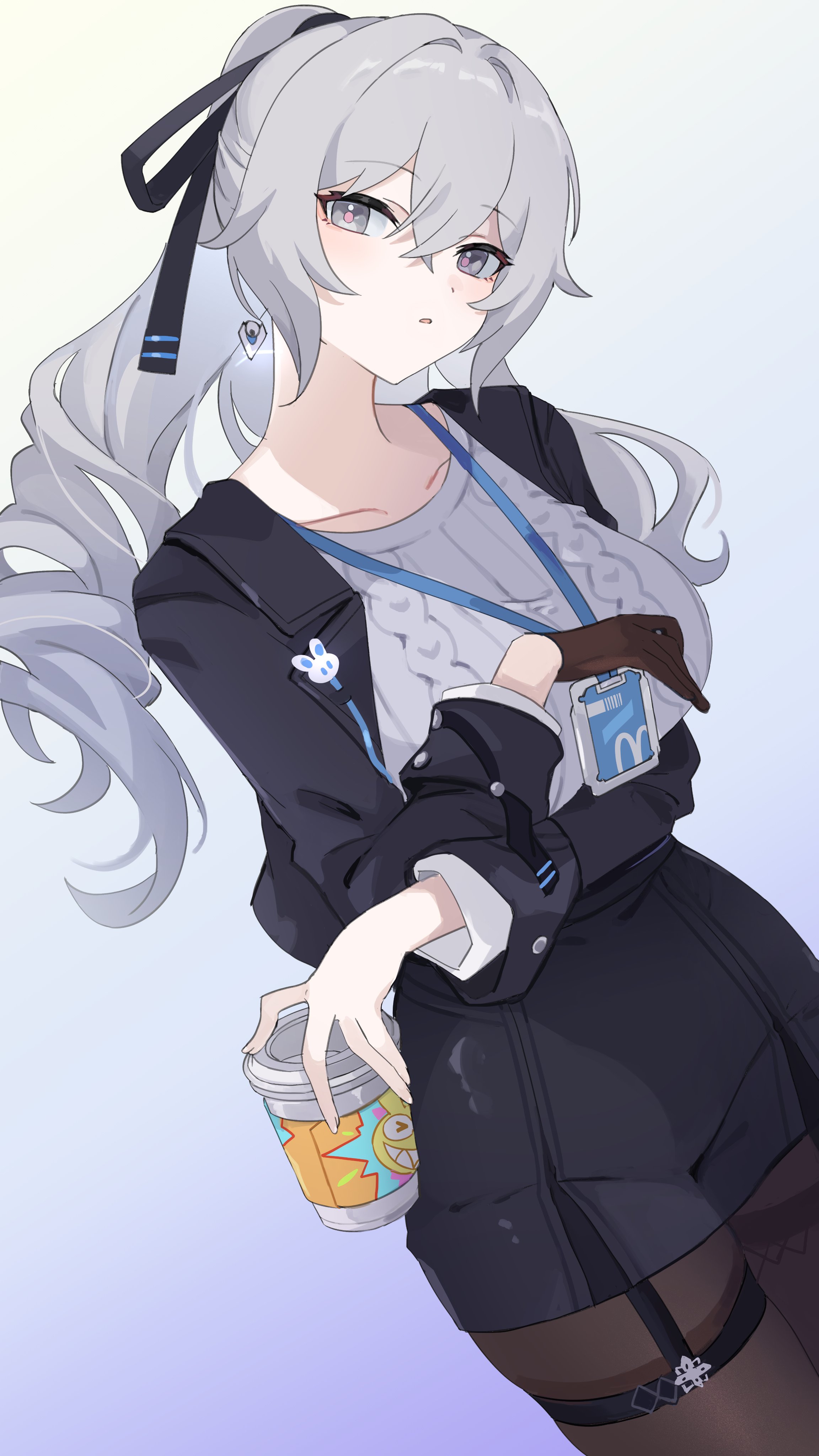 Safebooru - 1girl absurdres arm under breasts awe (adorableduckyy) black gloves black jacket ...