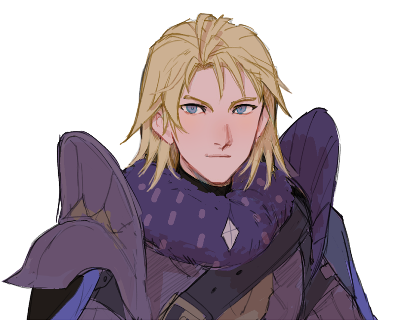 Safebooru - 1boy alternate hairstyle armor belt black belt blonde hair blue eyes blue fur chest ...