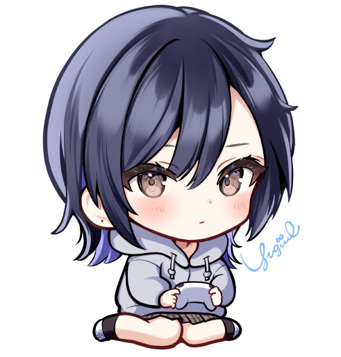 Safebooru - 1girl :/ black hair blush brown eyes chibi chibi only ...