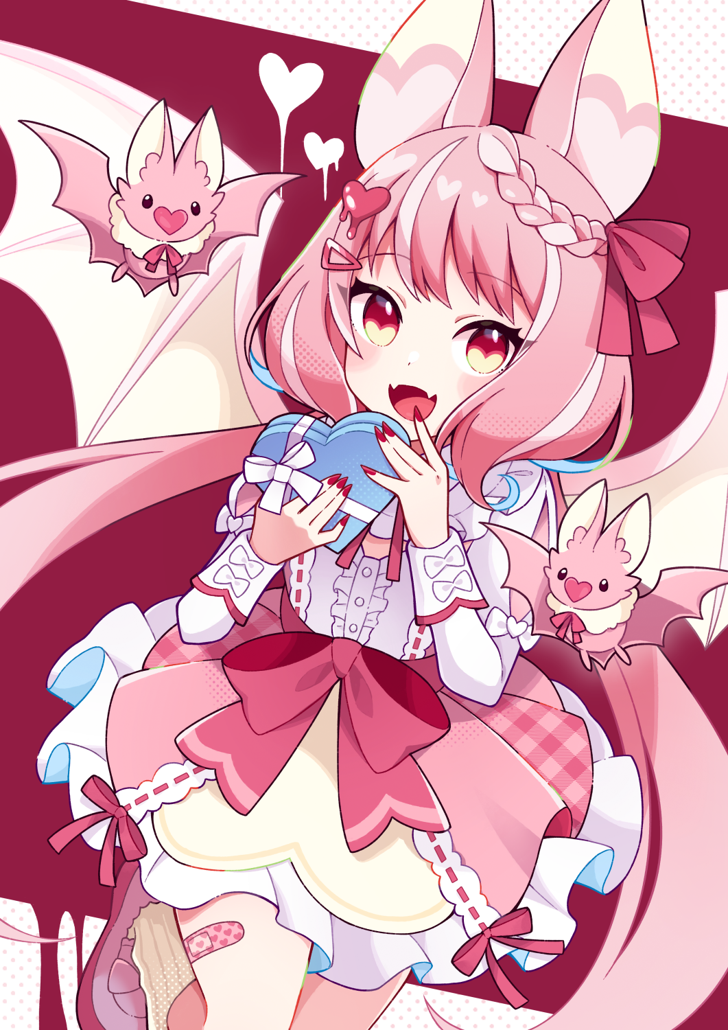 Safebooru - 1girl animal ears bandaid bandaid on leg bat (animal) bat ...