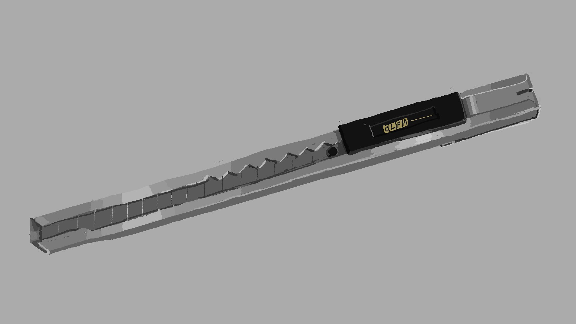Safebooru - boxcutter grey background highres no humans object focus ...