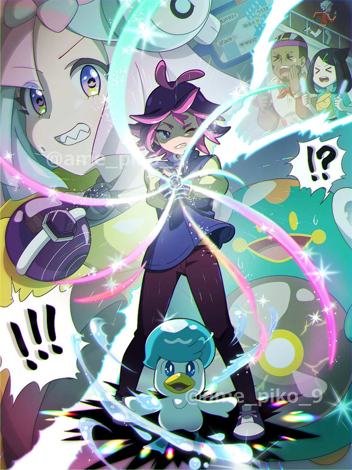 Safebooru - amedamaneko beard bellibolt black hair bow-shaped hair ...