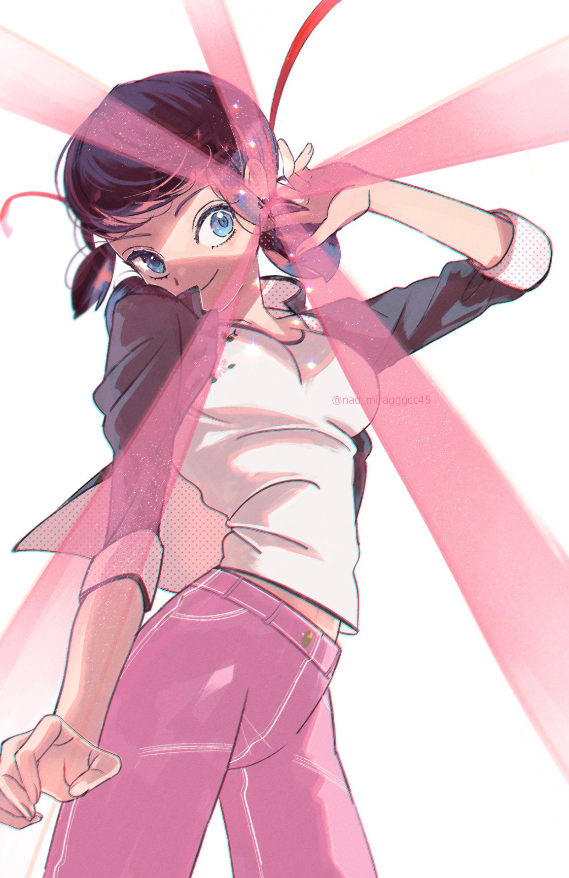Safebooru - 1girl black hair blazer blue eyes highres jacket magic marinette dupain-cheng ...