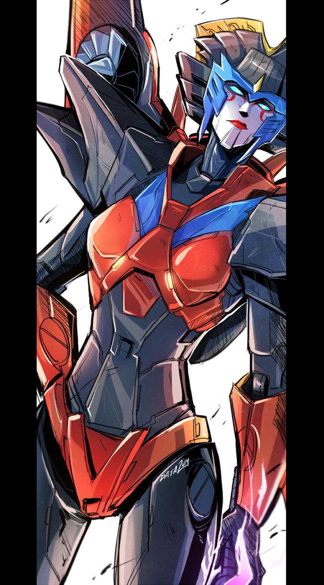 Safebooru - 1girl airplane wing autobot blue eyes breasts dataglitch geisha hand on own hip ...