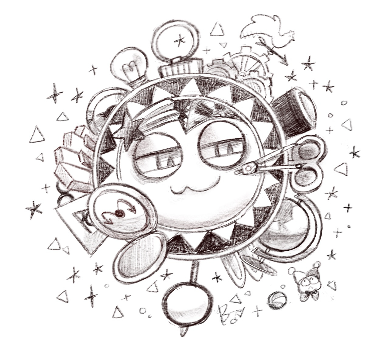 Safebooru - :3 ball beachball beco (100me) bow bowtie closed mouth frown galactic nova gears ...