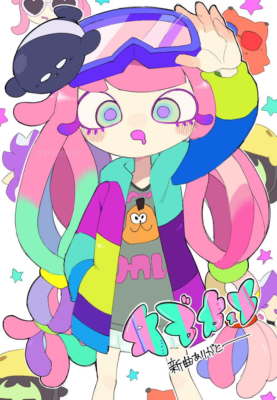 Safebooru - colored eyelashes drooling goggles goggles on head harmony ...