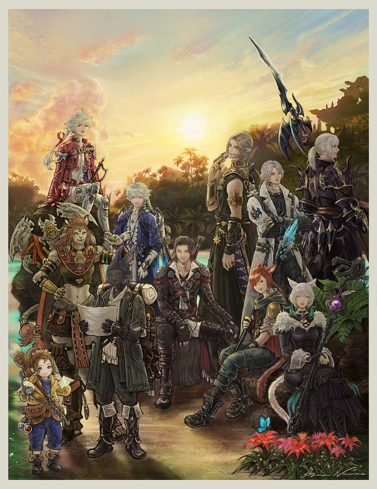 Safebooru - 4girls 6+girls adventurer (ff14) alisaie leveilleur ...