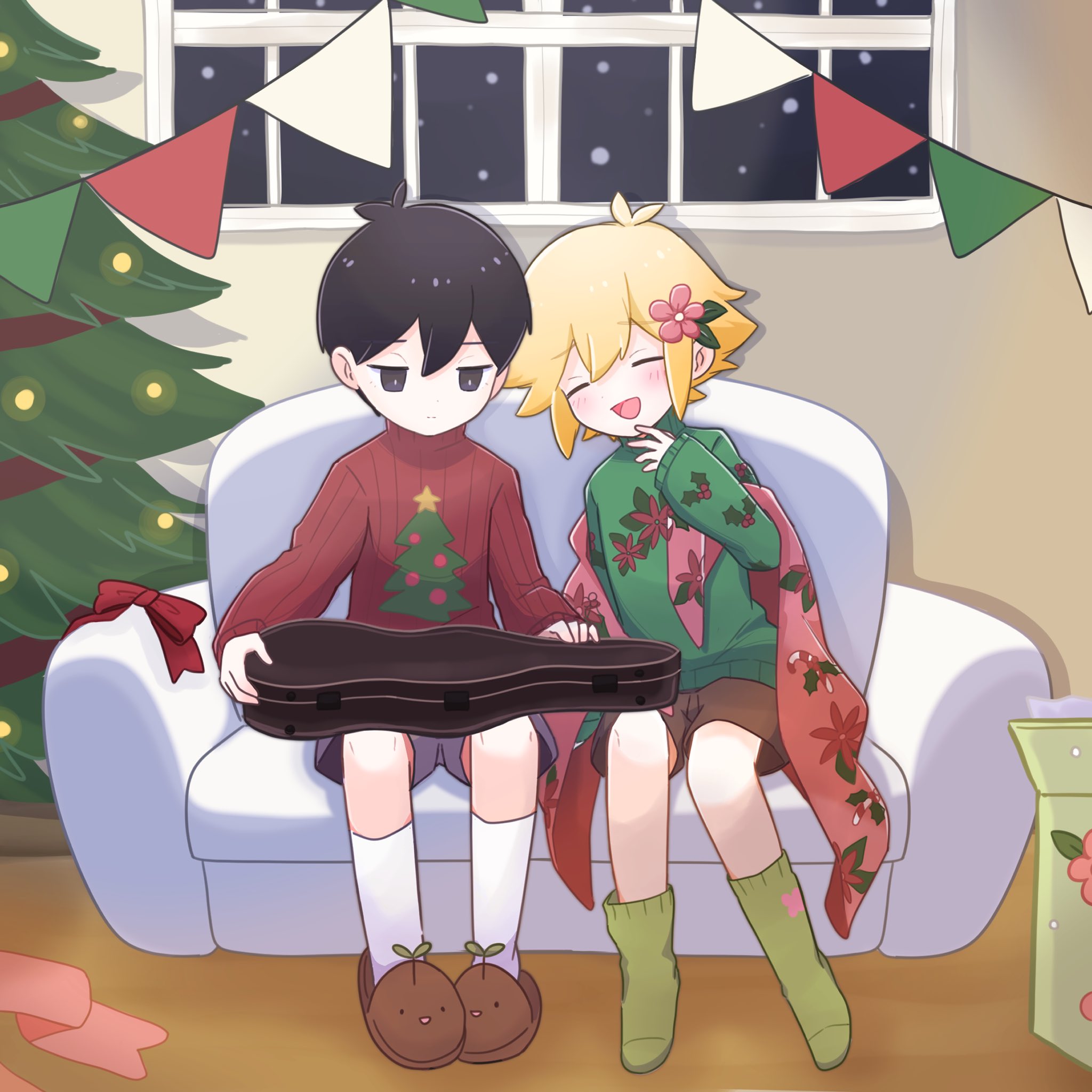 Safebooru - 2boys basil (faraway) (omori) basil (omori) black eyes ...