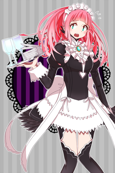 Safebooru - 1girl apron blue gemstone bridal gauntlets cup drinking ...