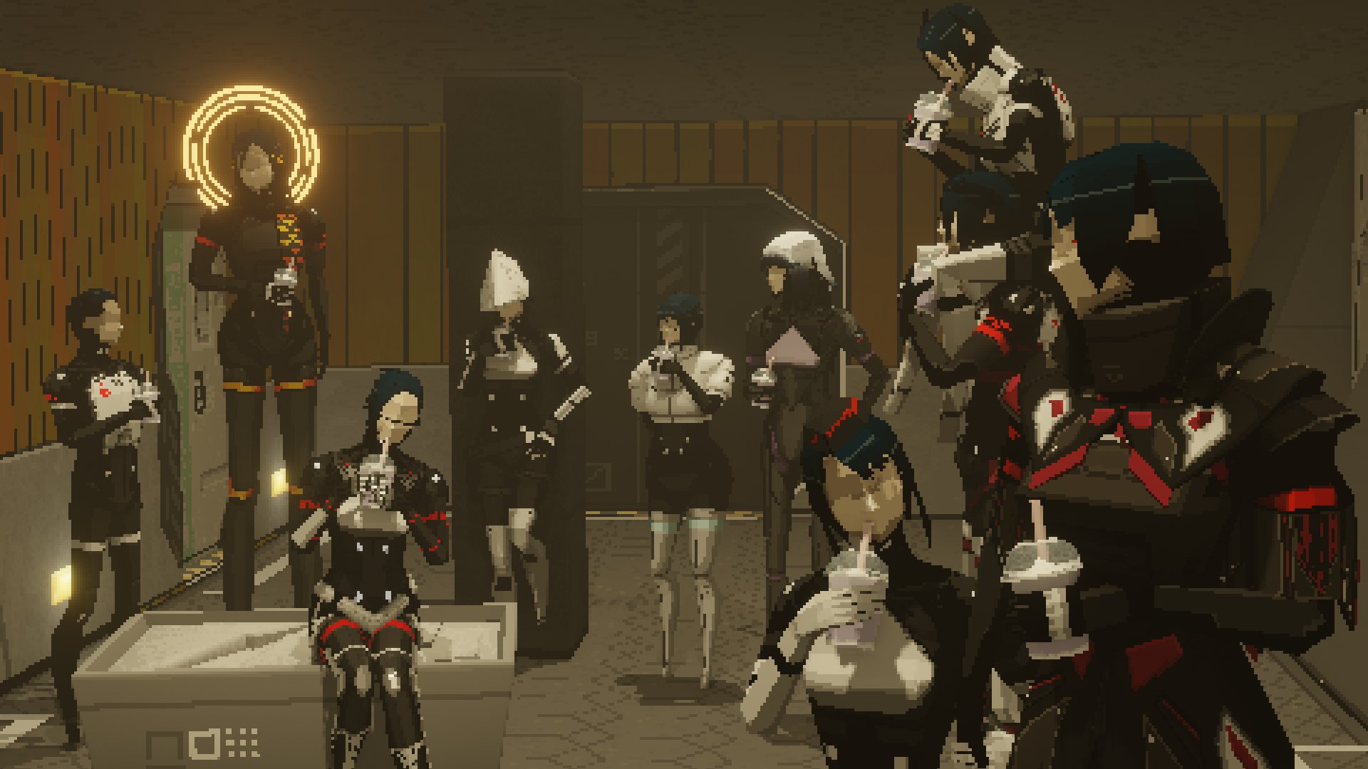 Safebooru - 1boy 6+girls adler (signalis) android apnoiac ara (signalis ...