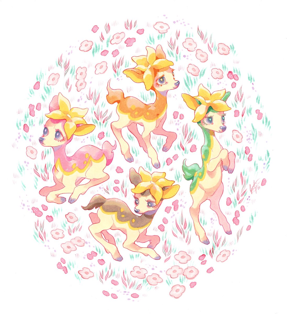 Safebooru - blue eyes brown fur deer deerling deerling (autumn ...