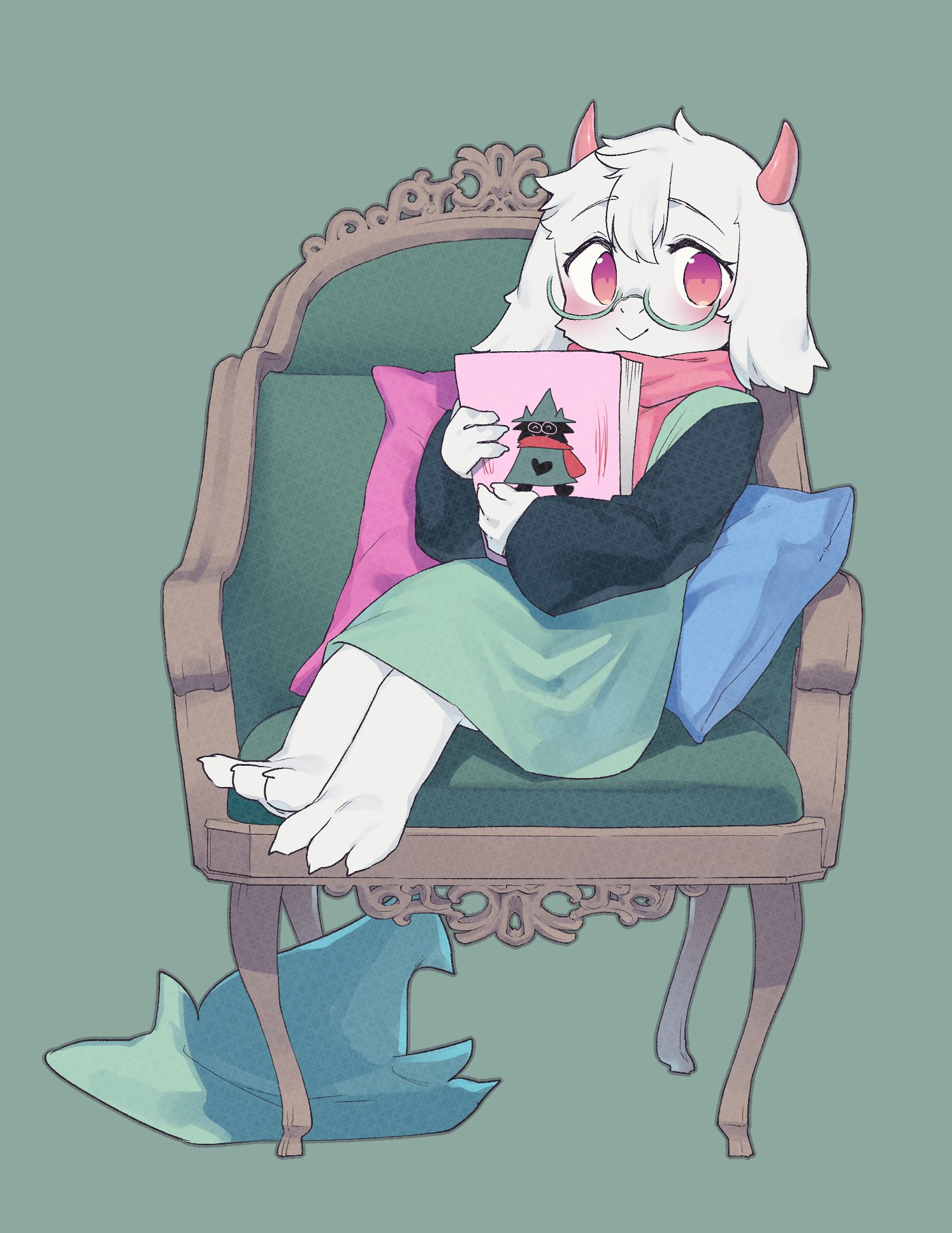 Safebooru - 1boy animal ears barefoot blush book closed mouth ...