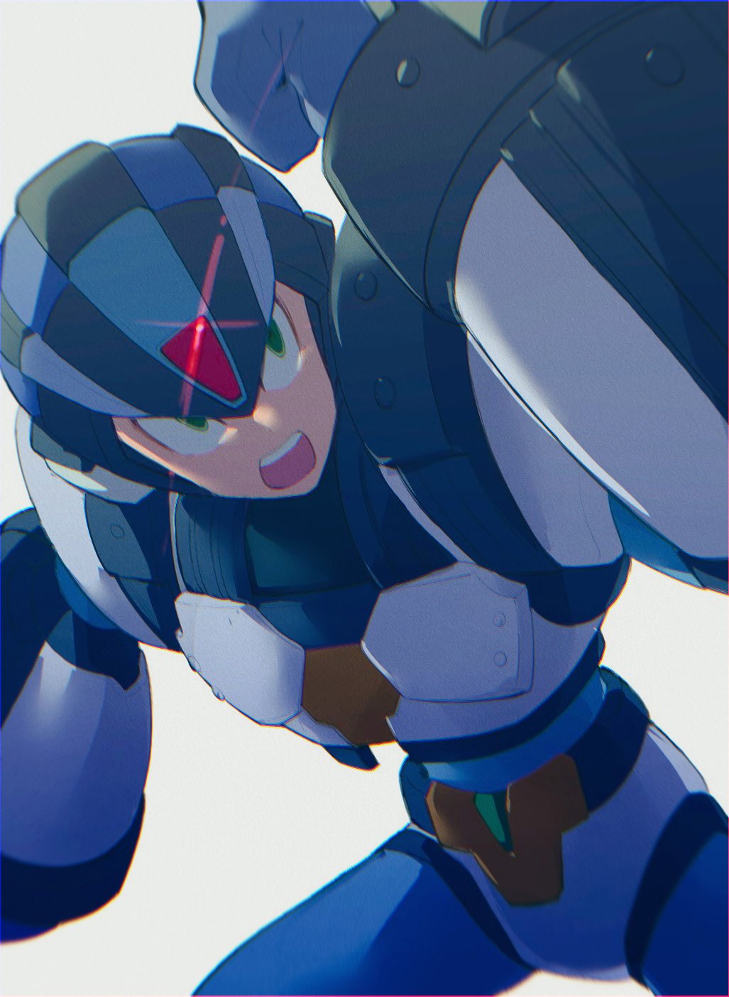 Safebooru - 1boy armor black helmet cowboy shot forehead jewel gaea ...