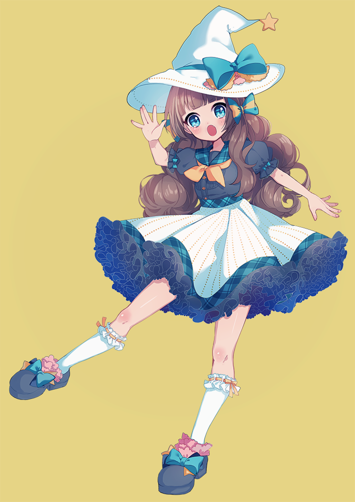 Safebooru - 1girl :o arm up black footwear black shirt blue bow blue eyes blue sailor collar ...