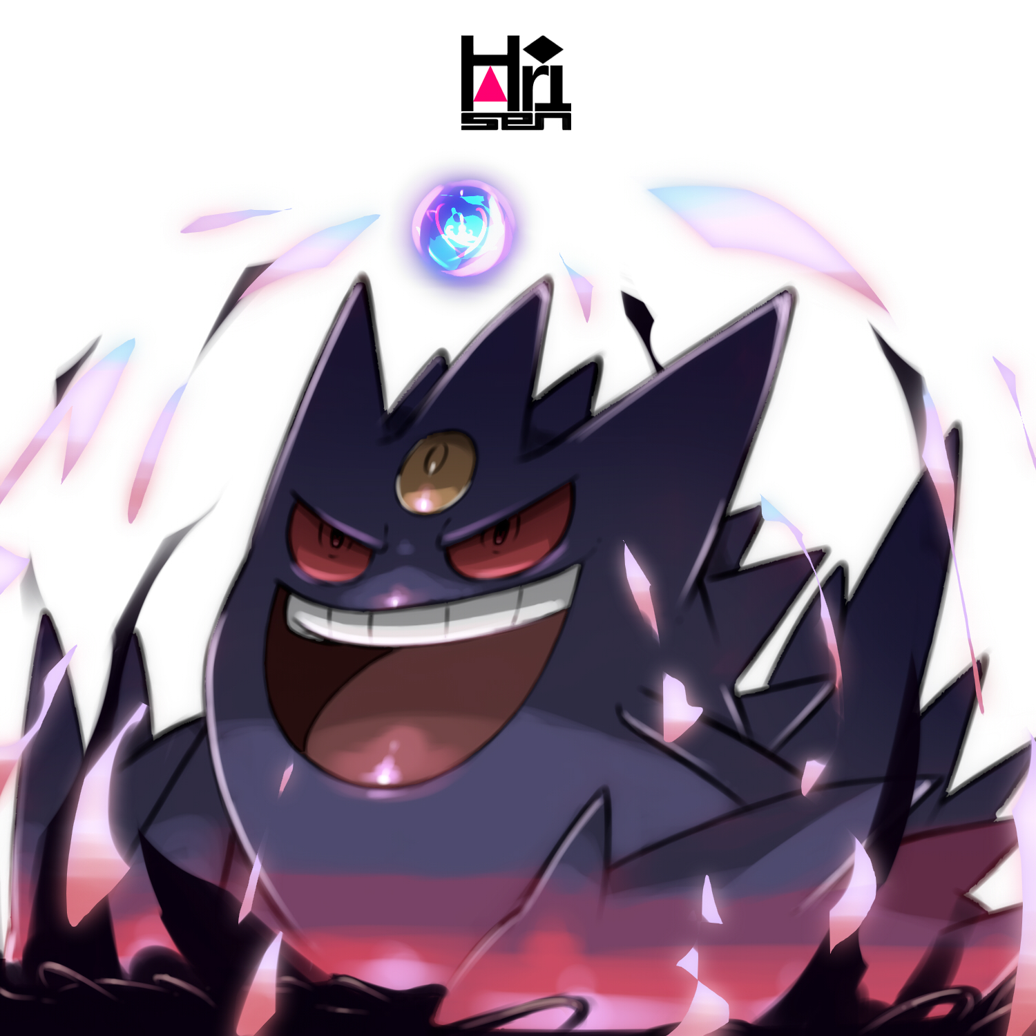 Safebooru - artist logo colored sclera forehead jewel gengar ghost ...