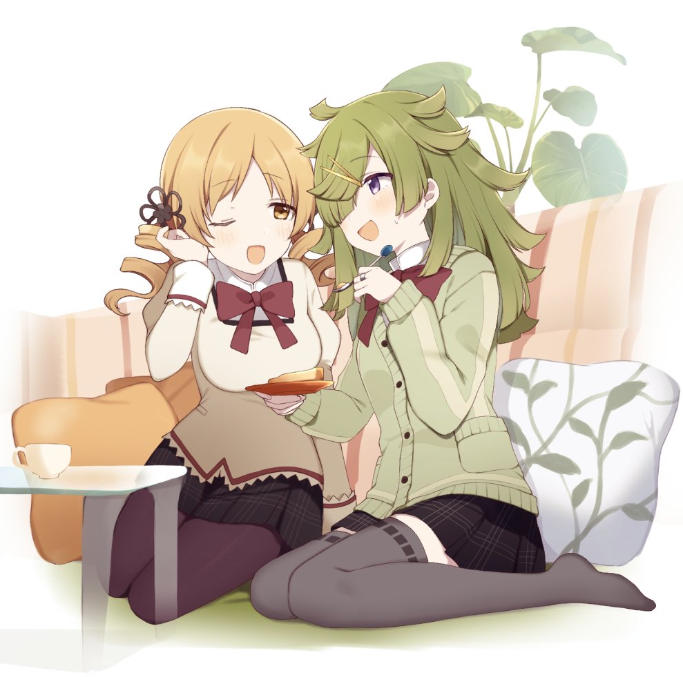 Safebooru - 2girls blonde hair bow breasts character request cup feet ...