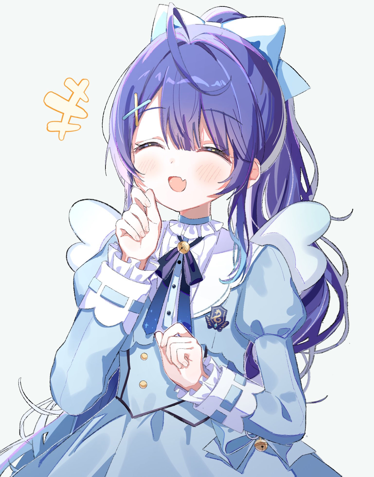 Safebooru - 1girl ^ ^ ahoge amamiya kokoro amamiya kokoro (1st costume) aqua bow aqua dress bell ...