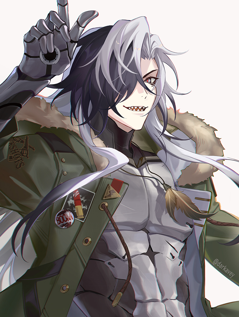 Safebooru - 1boy alternate costume black hair bomber jacket boothill ...