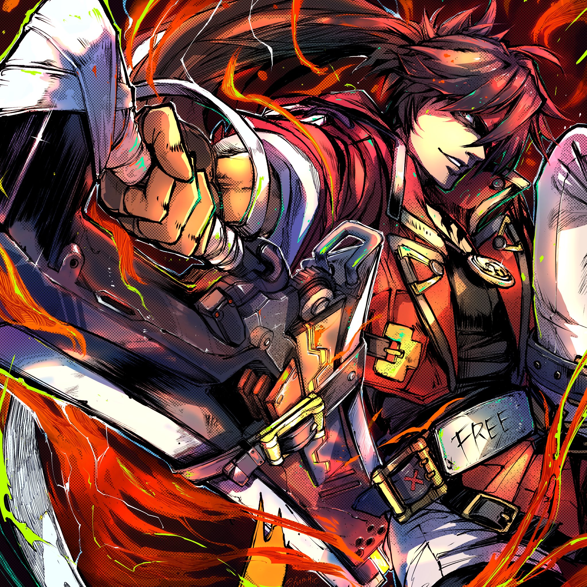 Safebooru - 1boy belt buckle black shirt brown hair buckle commentary ...