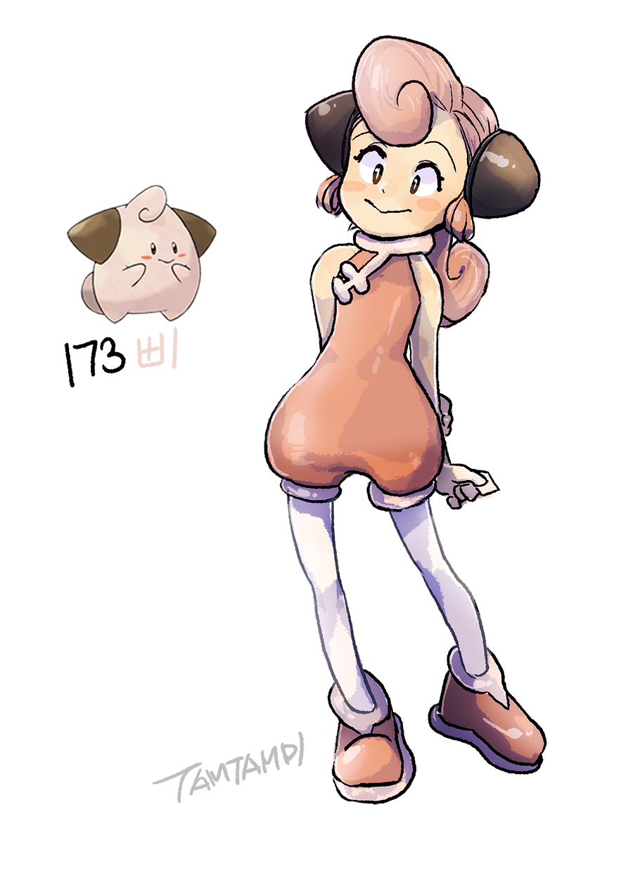 Safebooru - 1girl blush stickers cleffa closed mouth commentary eyelashes full body hairpods ...