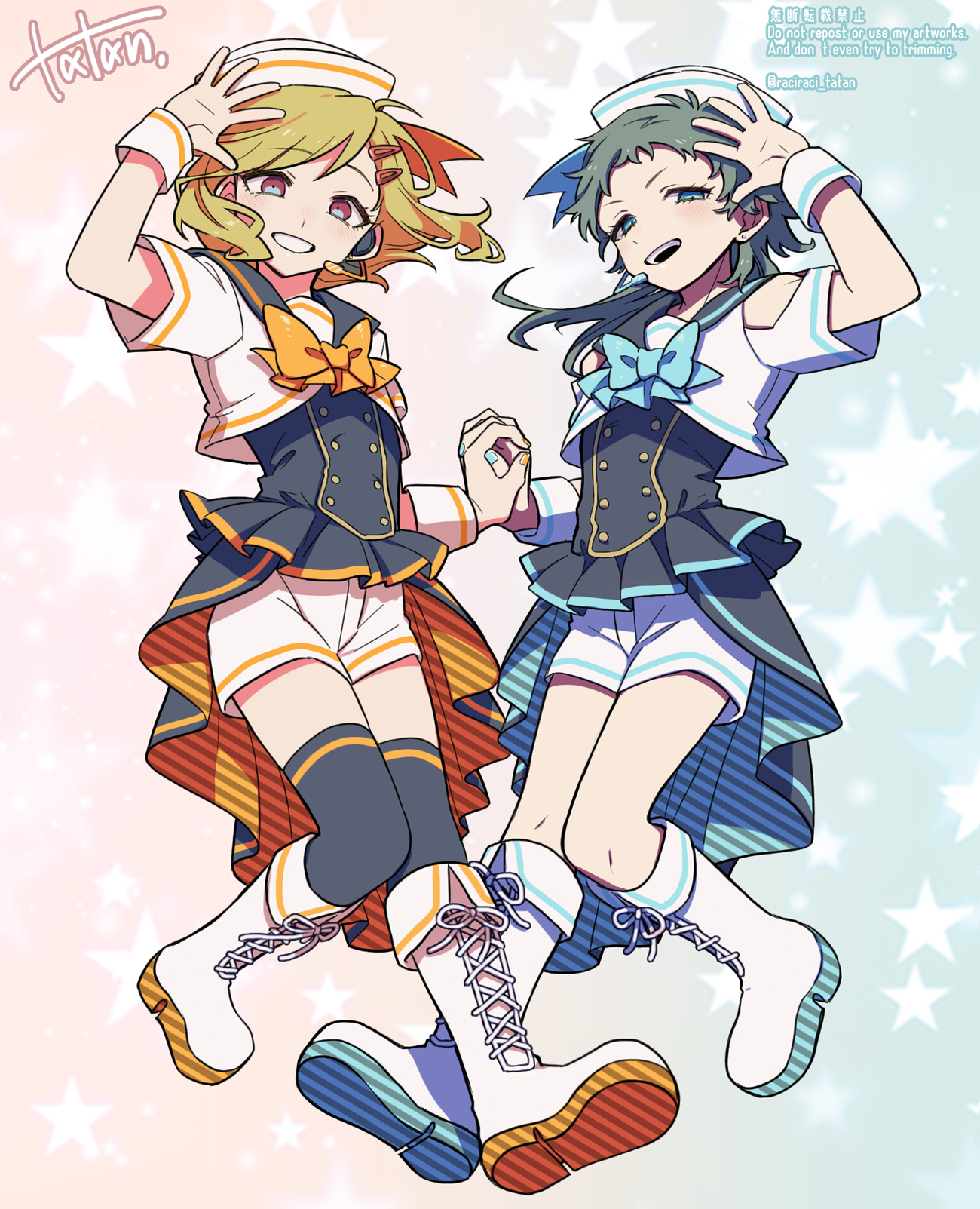 Safebooru - 1other 2others alternate costume androgynous antenna hair blonde hair bow full body ...