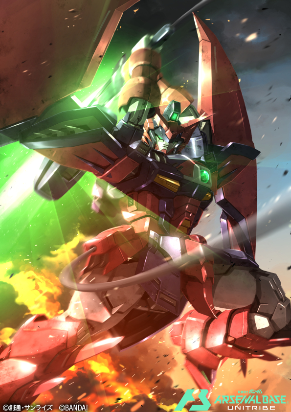 Safebooru - cable energy sword explosion green eyes gundam gundam ...